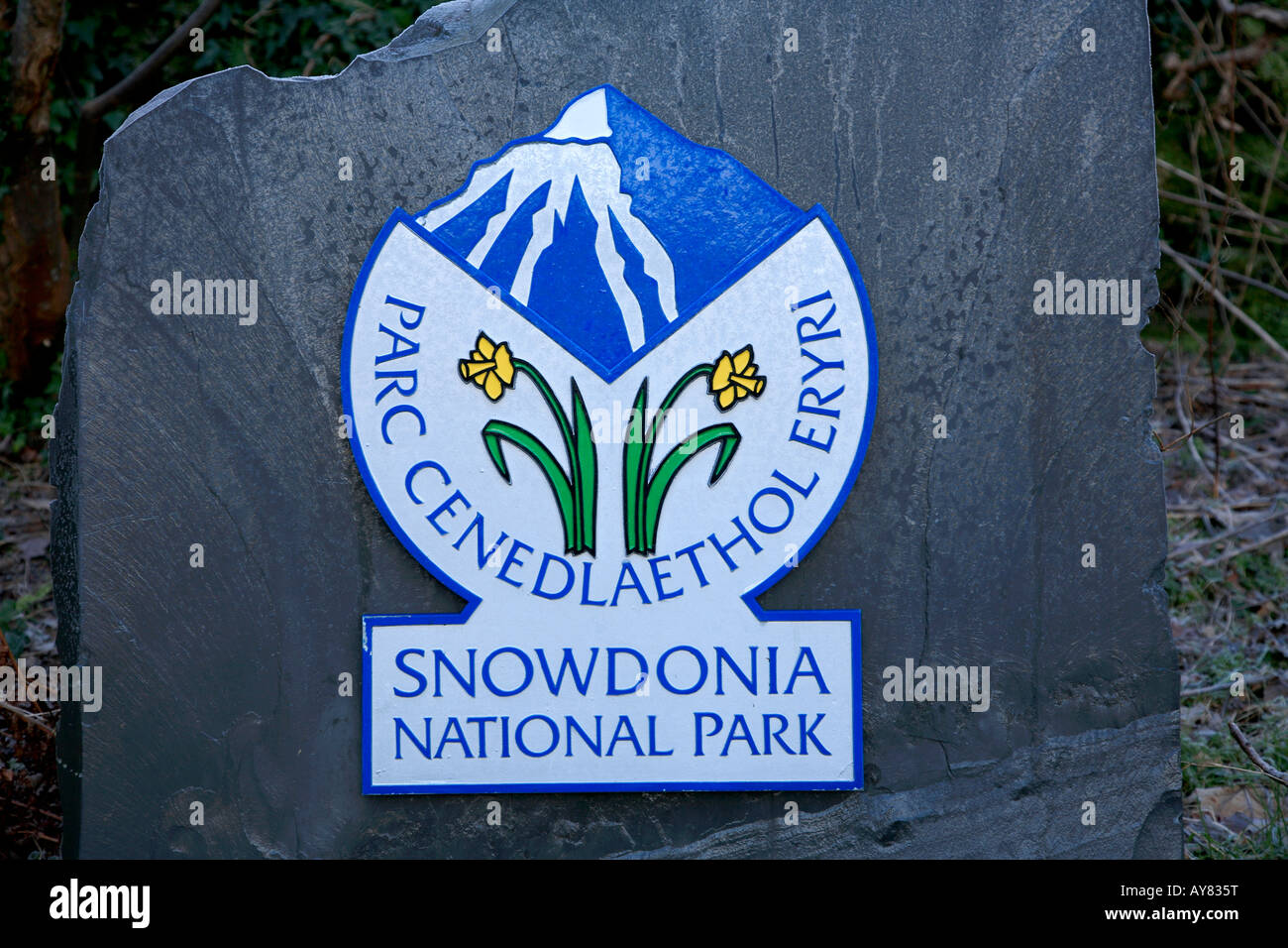 Snowdonia National Park Sign North Wales Britain UK Stock Photo - Alamy