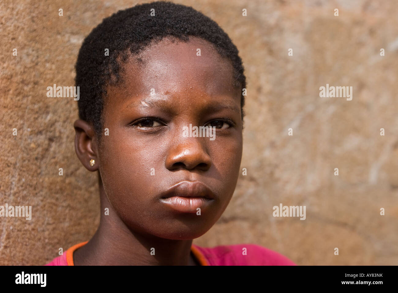 Portrait of a young girl benefitting from a humanitarian aid agencies ...