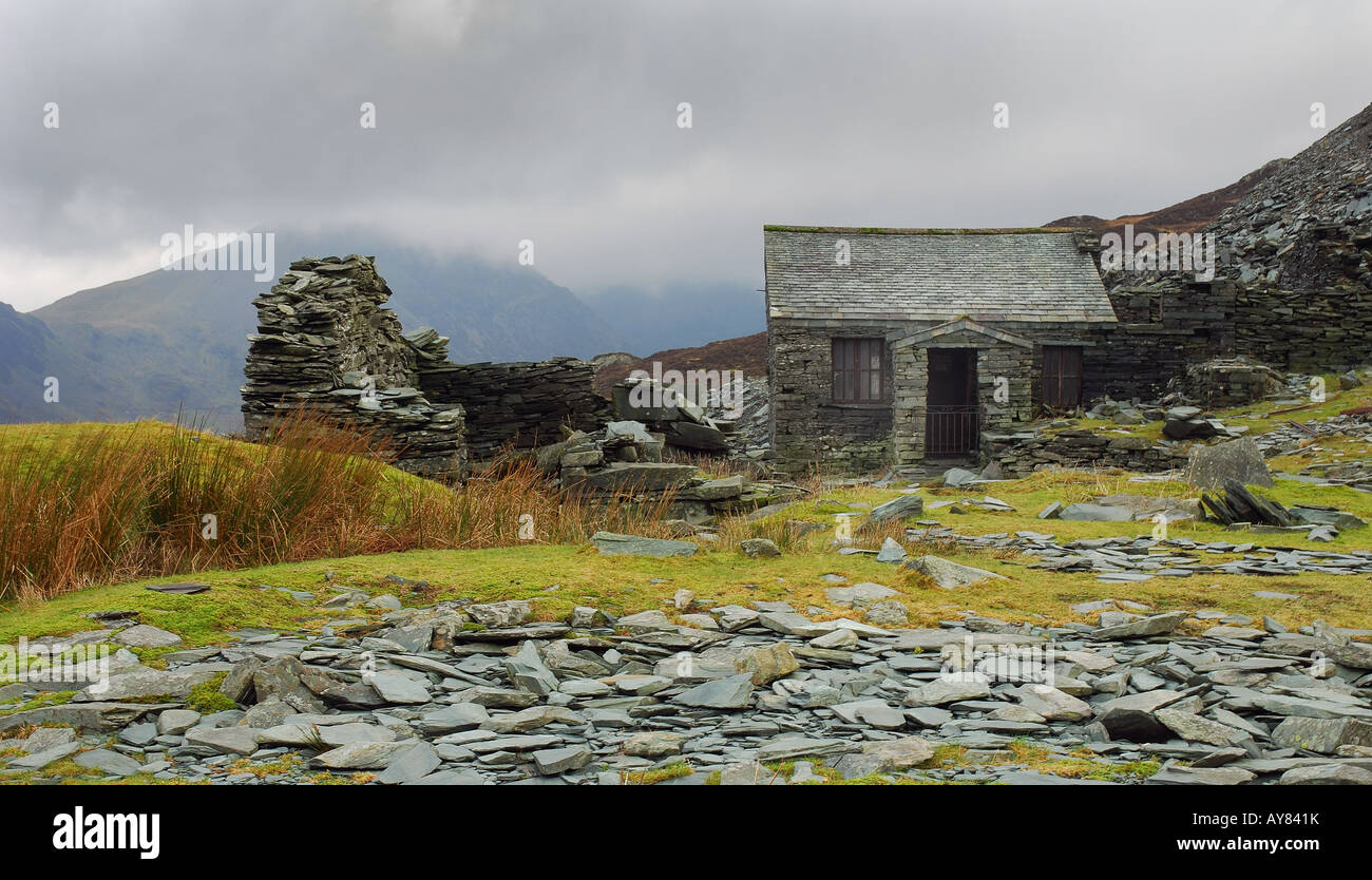 Dub's Hut. A miner's cottage at Fleetwith Pike Lake District Honister ...