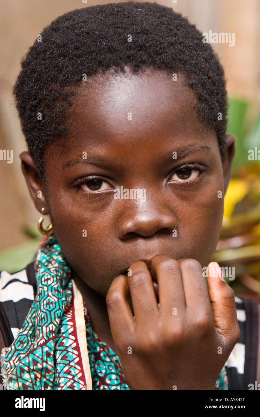 Portrait of a young girl benefitting from a humanitarian aid agencies ...
