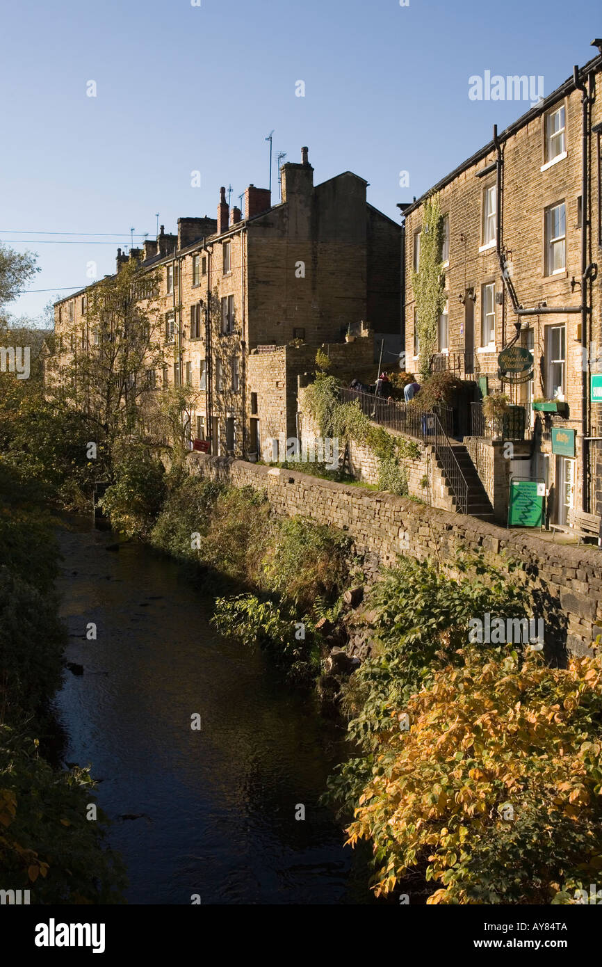 UK Yorkshire Holmfirth River Holme and Wrinkled Stocking Tea Room Norah ...