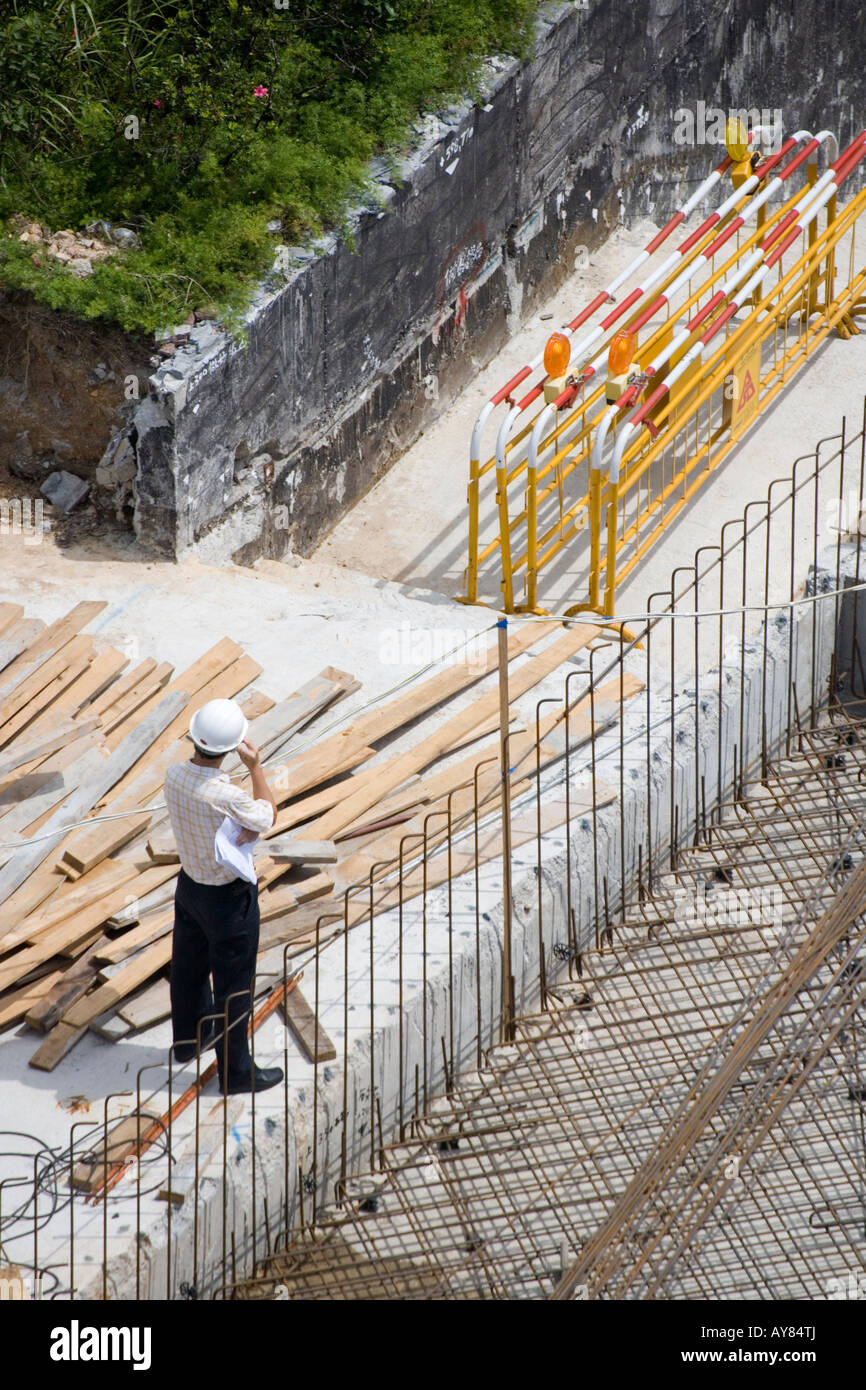 Building site manager at work Victoria Peak Hong Kong China Stock Photo ...