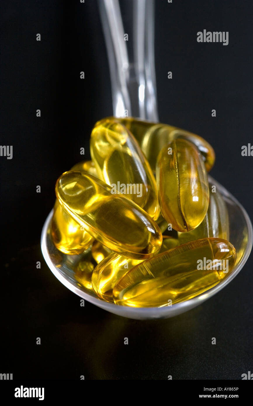 Fish Oil Capsules Stock Photo - Alamy