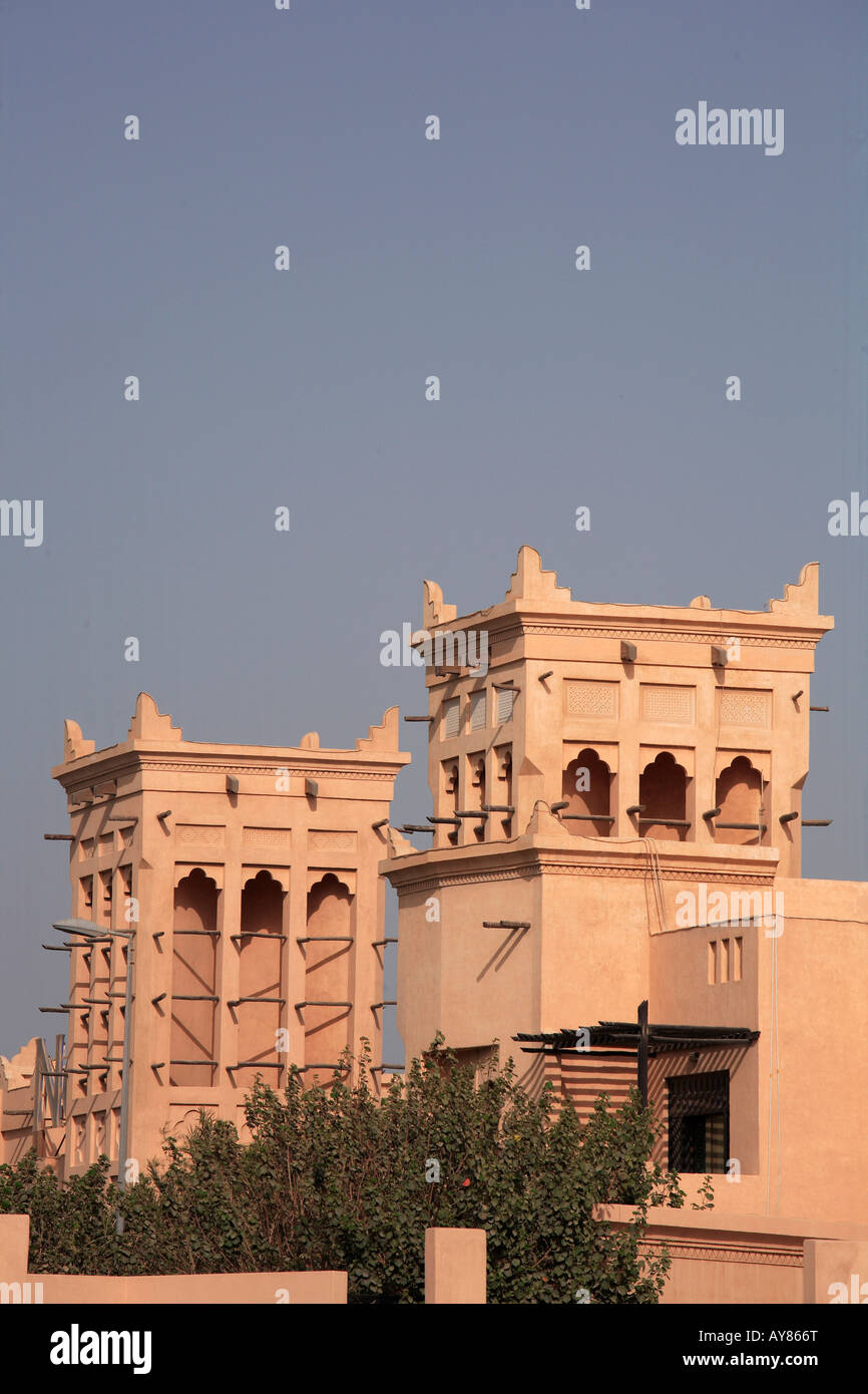 Bahrain Manama Novotel resort hotel wind towers Stock Photo - Alamy
