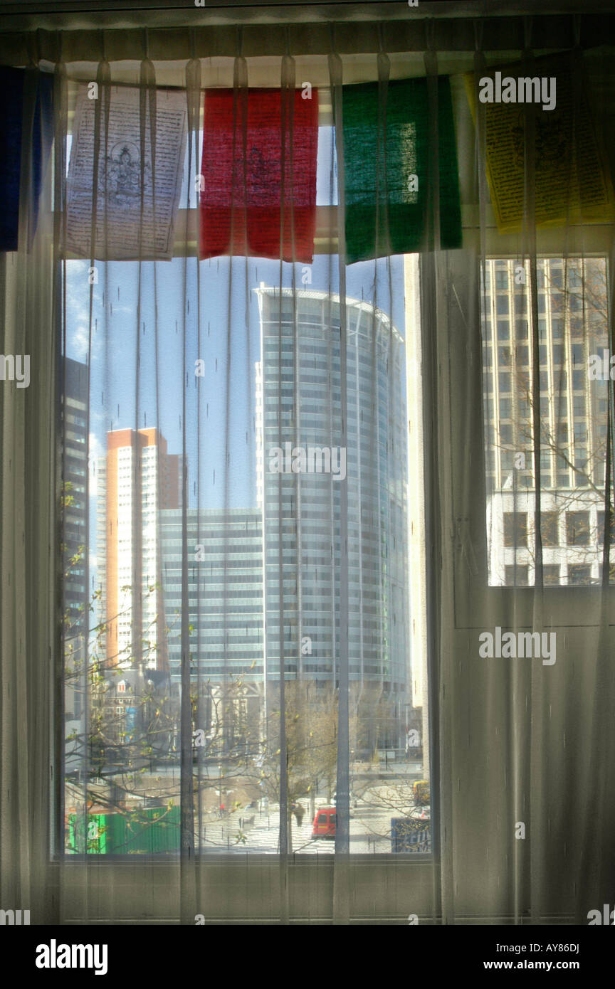 Modern bank building architecture skyscrapers Rotterdam city centre ...