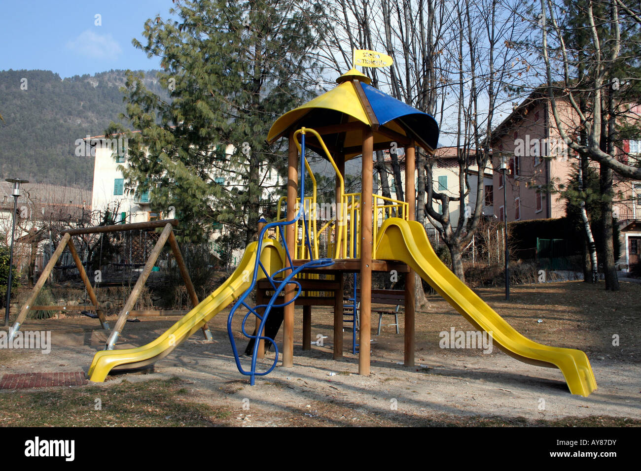Playground Park in Revo Italy Stock Photo - Alamy