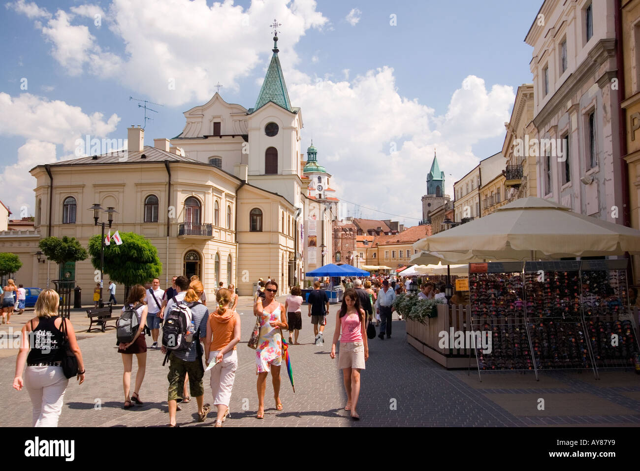 busy street in Lublin Poland leading to the old town Stock Photo - Alamy