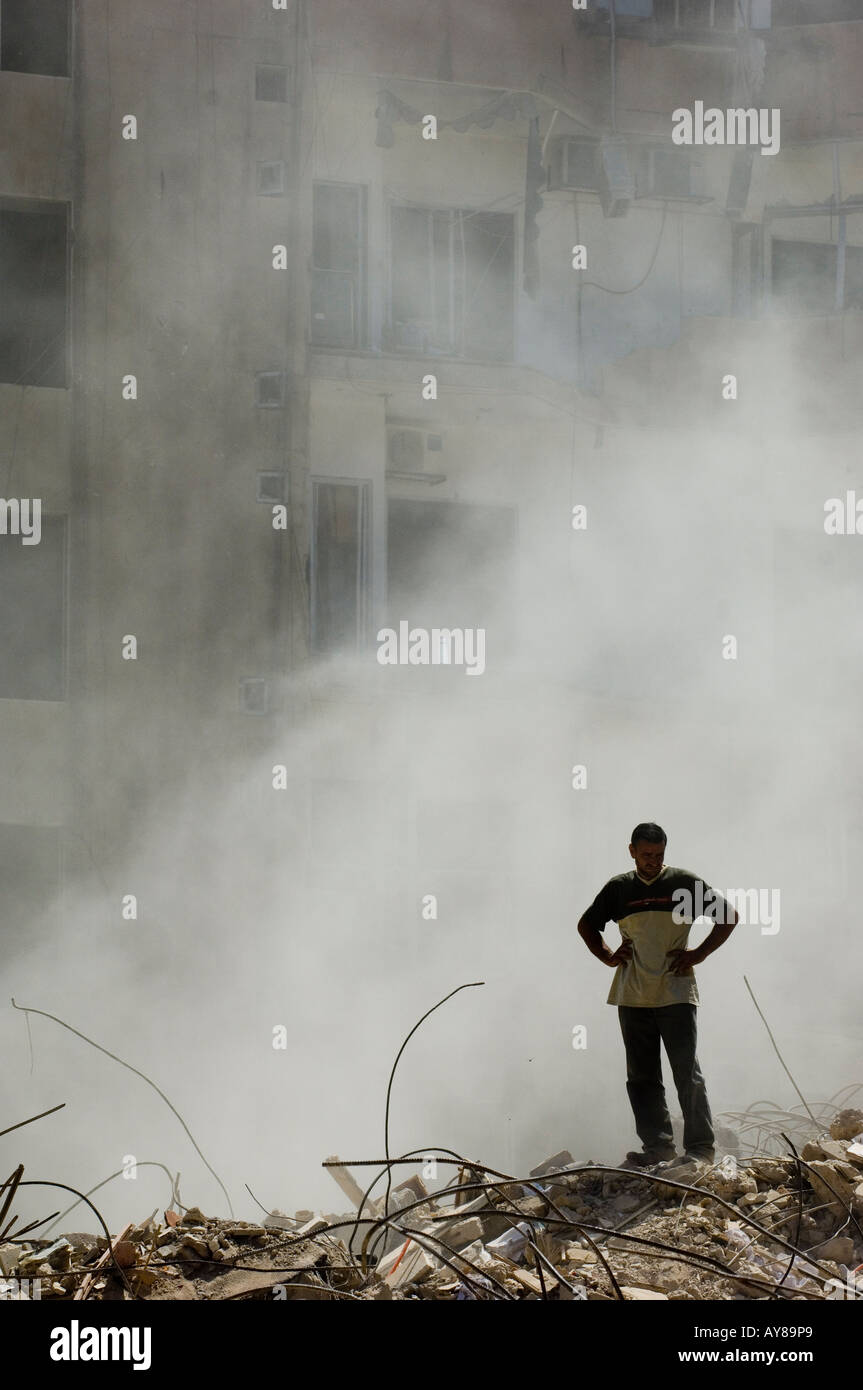 Man standing in war zone Beirut Lebanon Middle East Stock Photo - Alamy