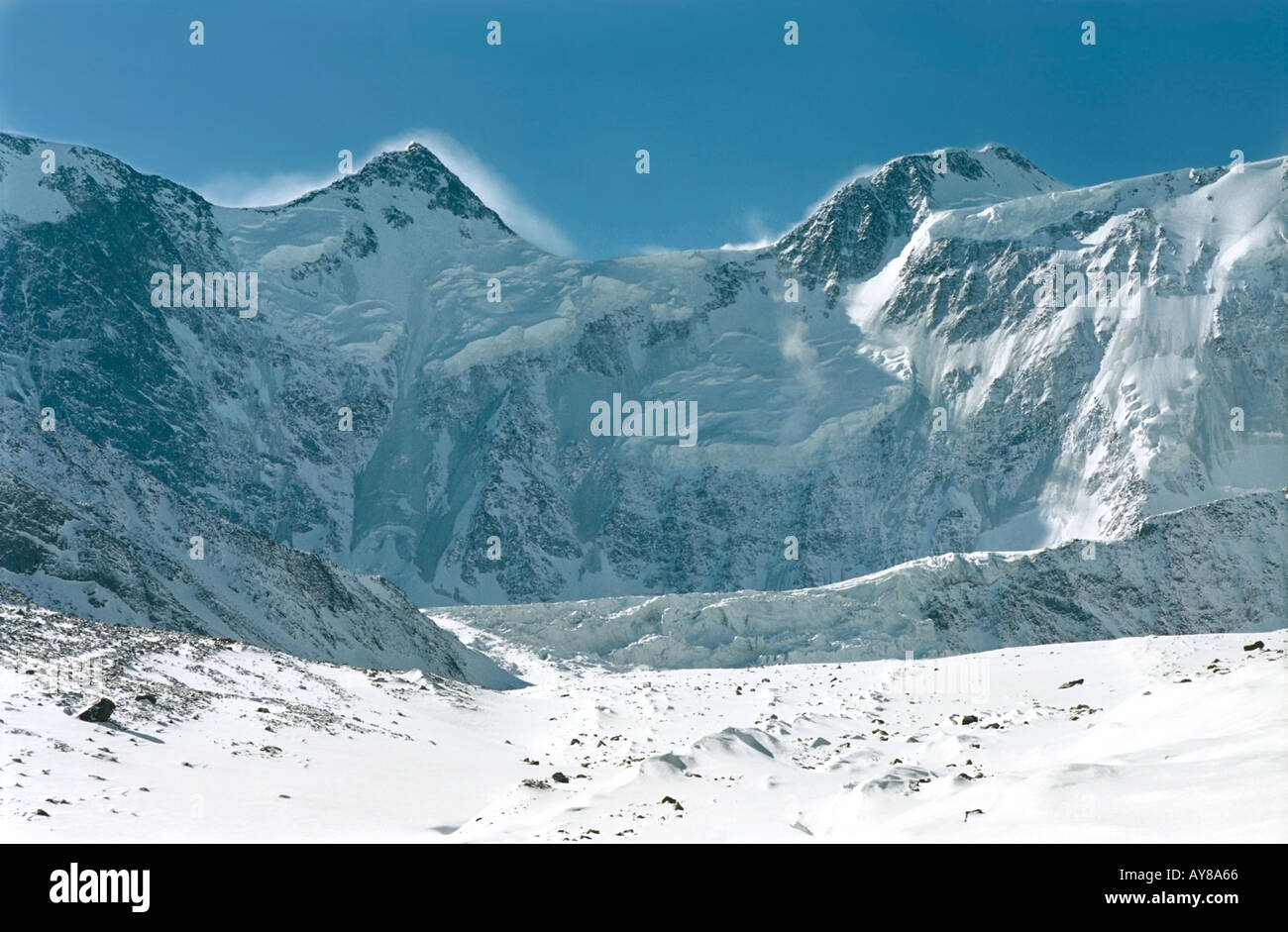 The highest peak of Siberia the Belukha Mountain Katunskiy Ridge Altai ...