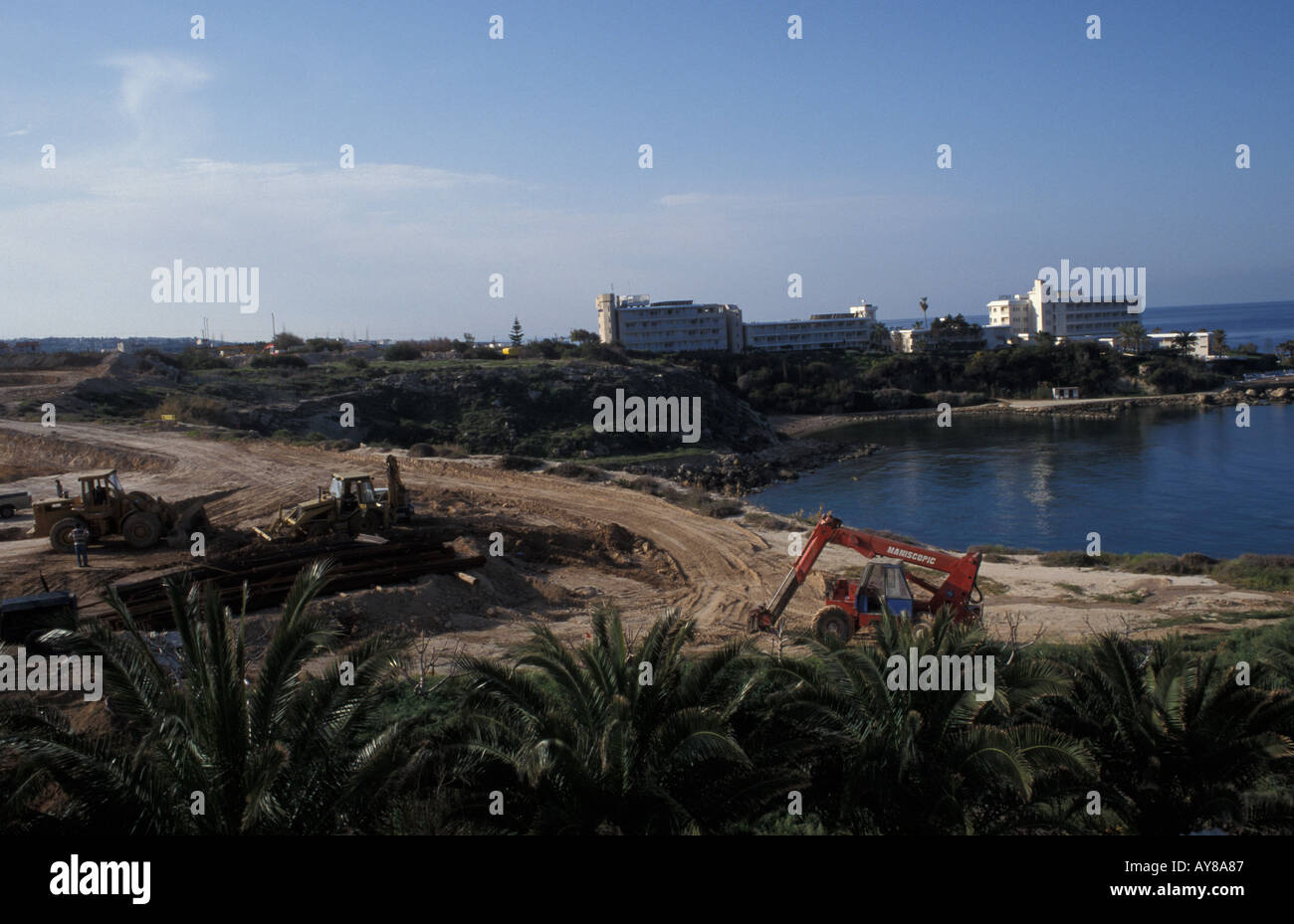 Hotel being constructed Queens Bay outskirts Paphos southern Cyprus ...