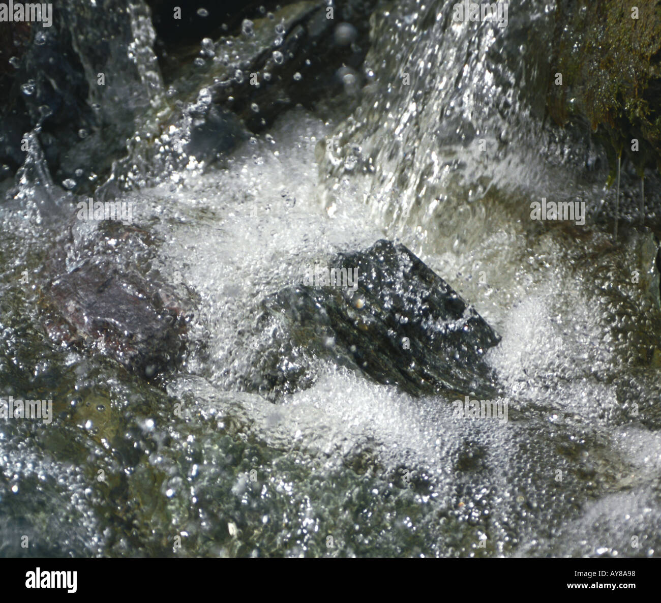 Spurt of water and sprays Ak Oyuk waterfall Altai Russia Stock Photo ...