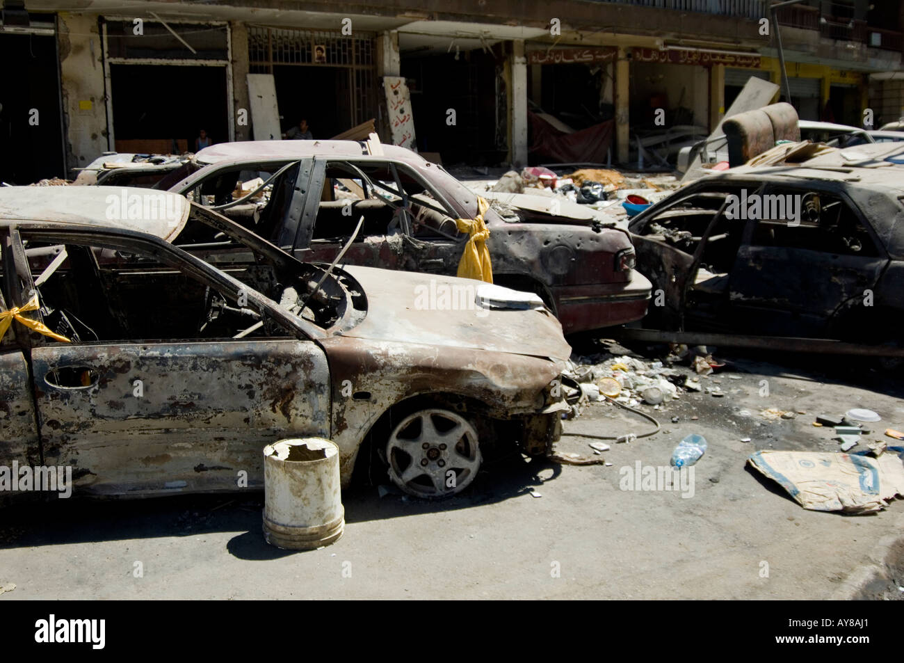 Destroyed cars in a warzone In Beirut Lebanon Stock Photo - Alamy