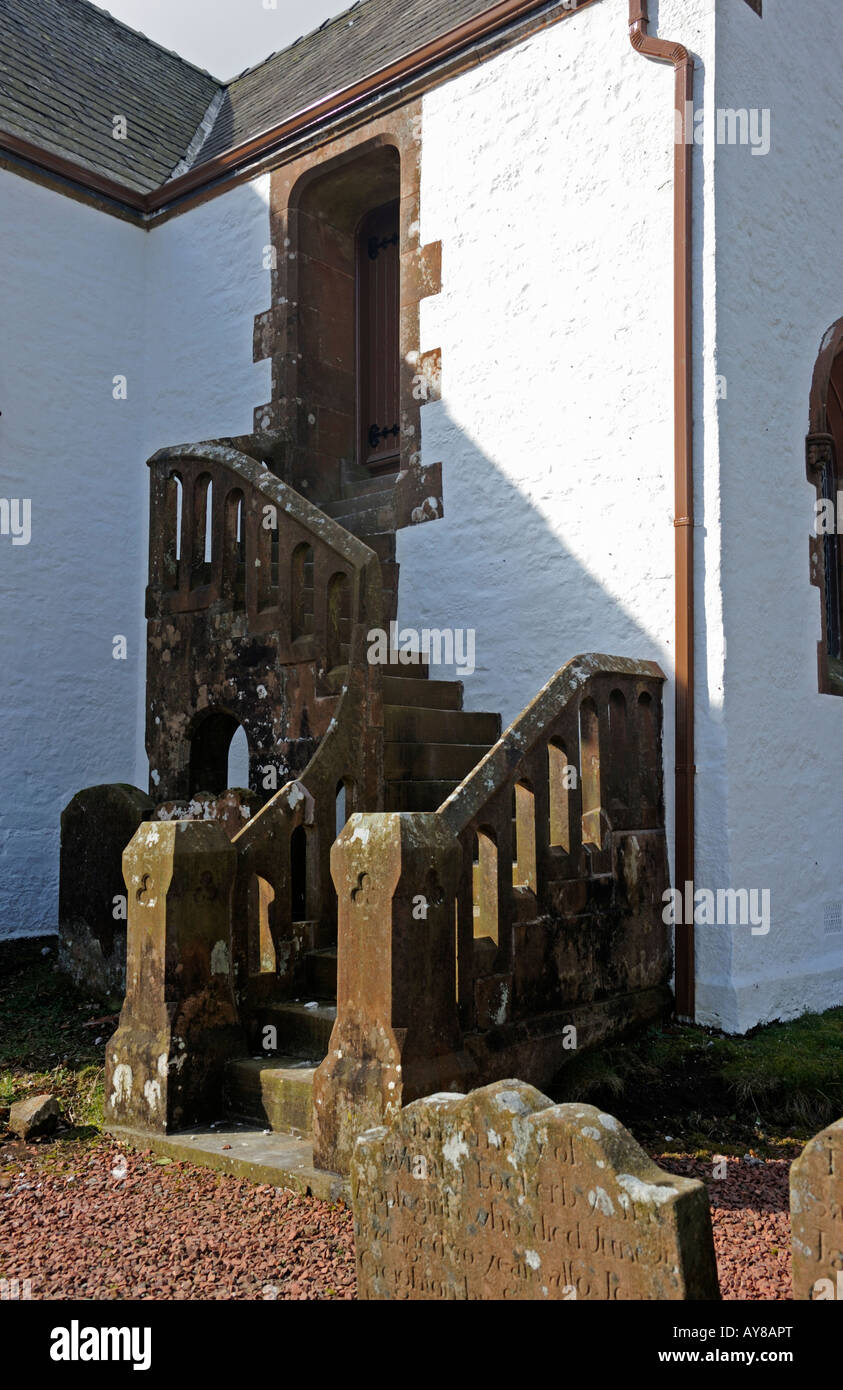 Exterior stone staircase . Applegarth , Sibbaldbie and Johnstone Church ...