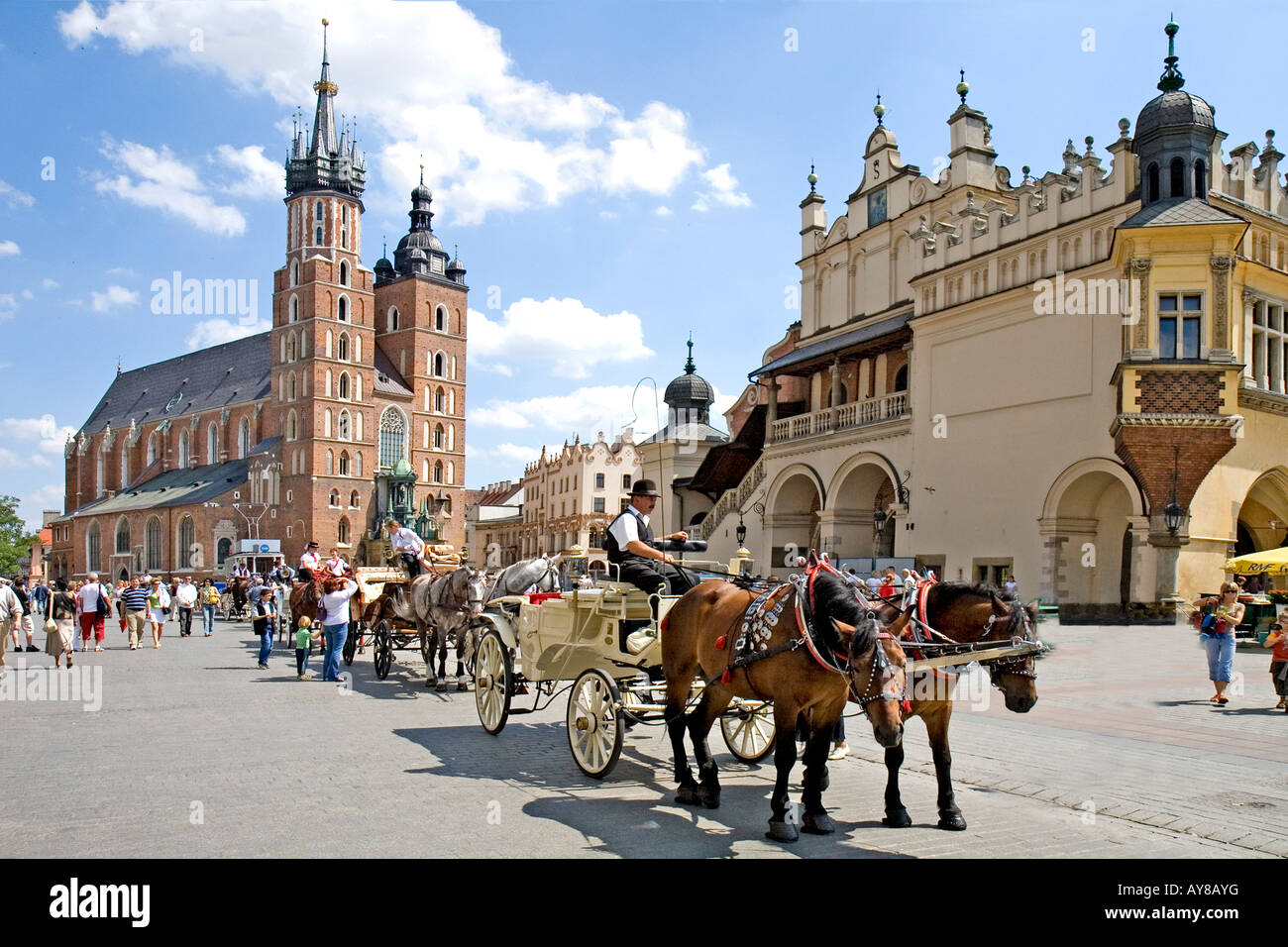 Main Market Square, Krakow, Poland Stock Photo - Alamy