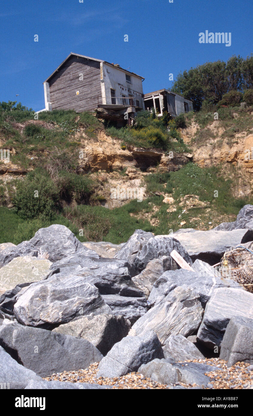 Artificial sea defences against coastal erosion house falling off ...