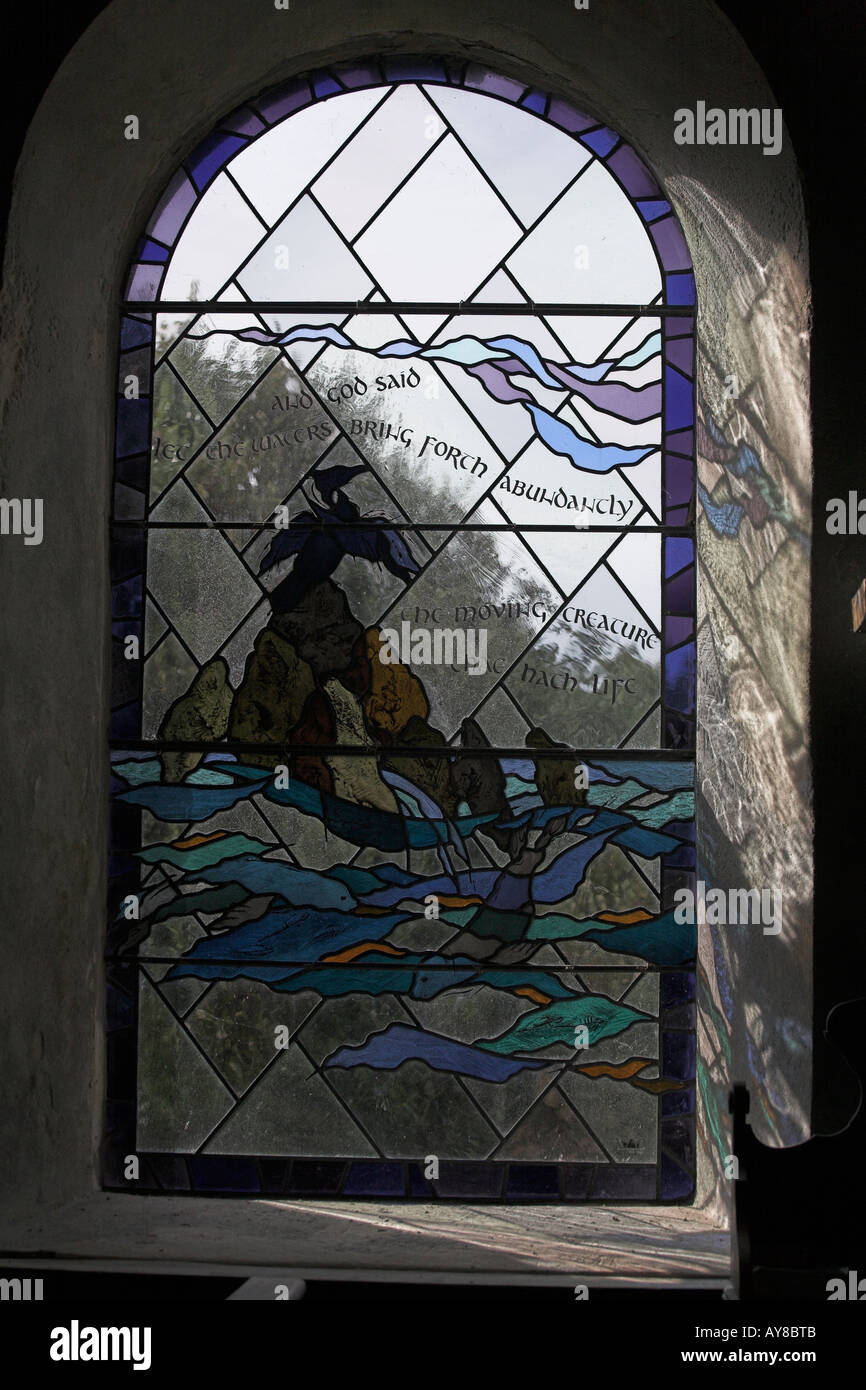Stock photograph of stained glass window Bryher church Stock Photo - Alamy