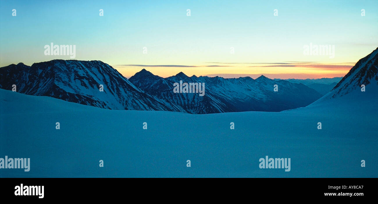 The Katunskiy Ridge at sunset Altai Russia Stock Photo - Alamy