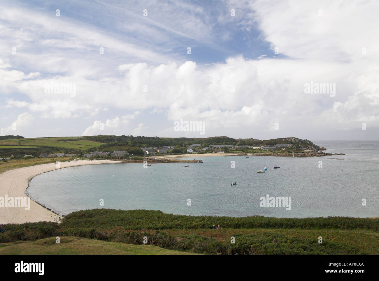 Island Hotel Old Grimsby Tresco Scilly Isles Cornwall harbour harbor ...