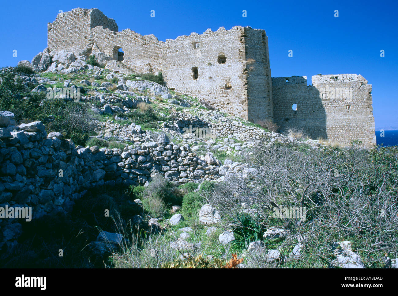 Kastellos Castle Rhodes Greece Stock Photo - Alamy