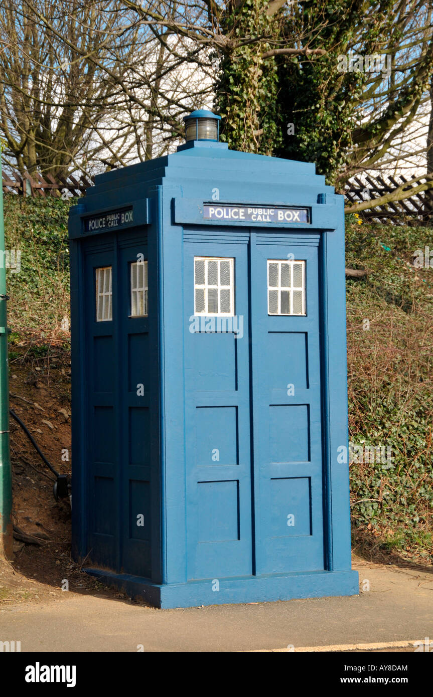Blue Police Box CrichTramway Museum Derbyshire England UK 2008 Stock ...