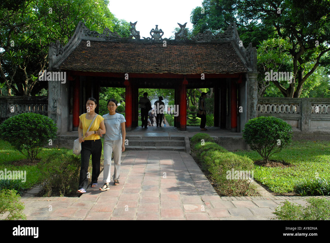 Temple of literature called Van Mieu is one of the principal touristic ...