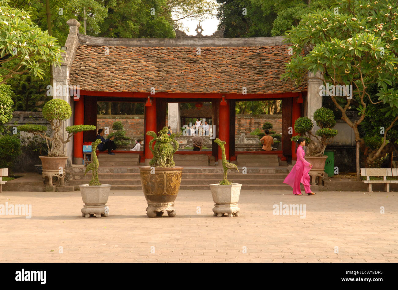 Temple of literature called Van Mieu is one of the principal touristic ...