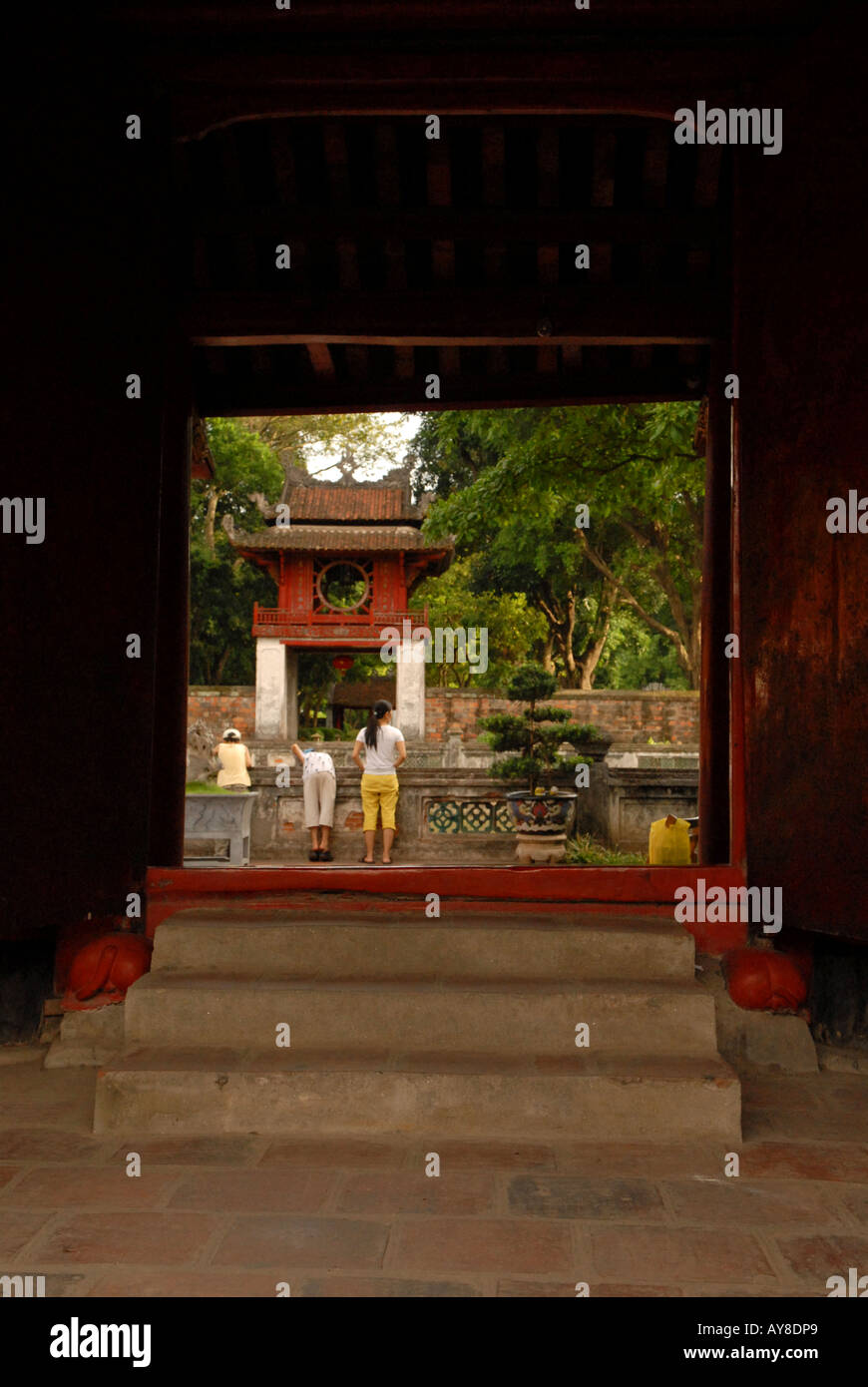 Temple of literature called Van Mieu is one of the principal touristic ...