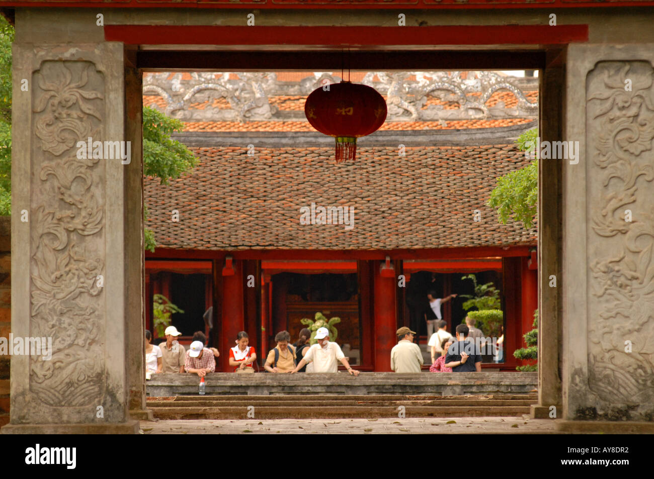 Temple of literature called Van Mieu is one of the principal touristic ...