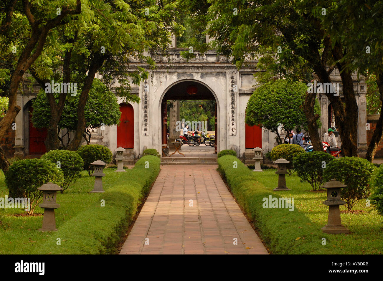 Temple of literature called Van Mieu is one of the principals touristic ...