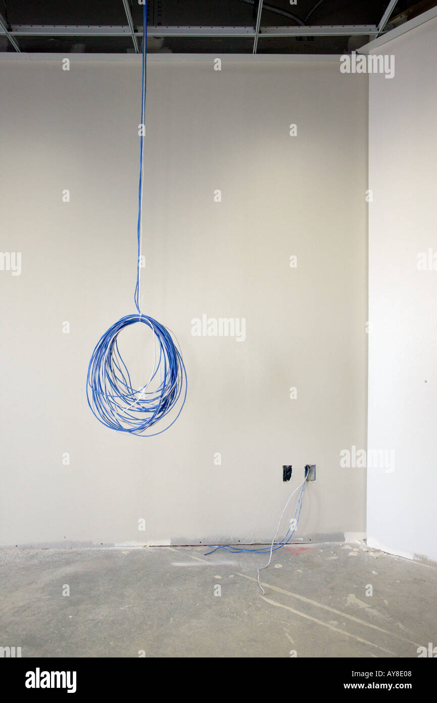 Roll of ethernet cable ready for installation in corporate offices ...