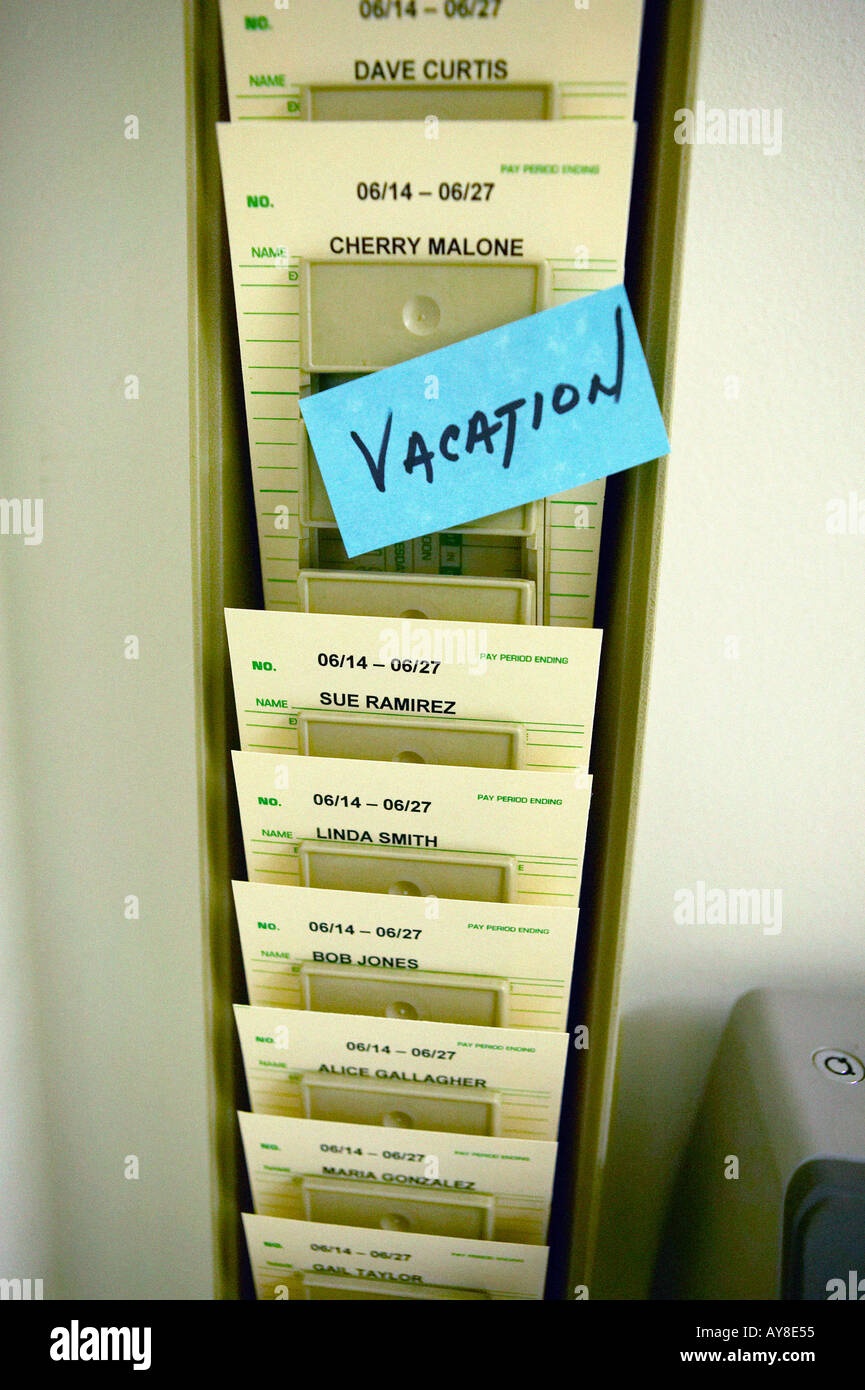 Timecard and vacation hi-res stock photography and images - Alamy