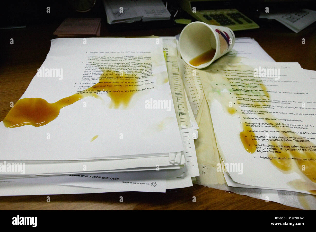 Coffee Spill On Paper