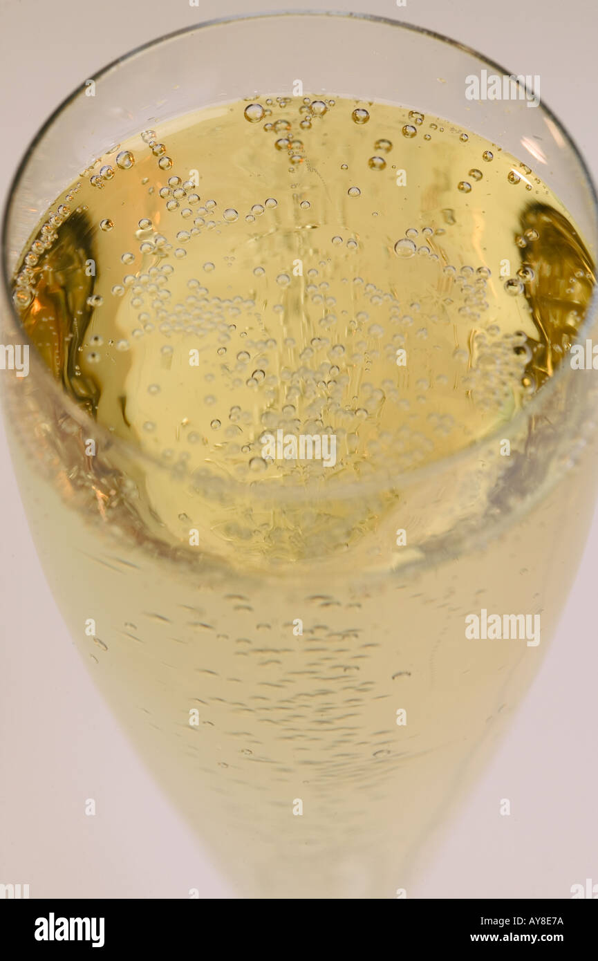 Glass of bubbling champagne Stock Photo - Alamy