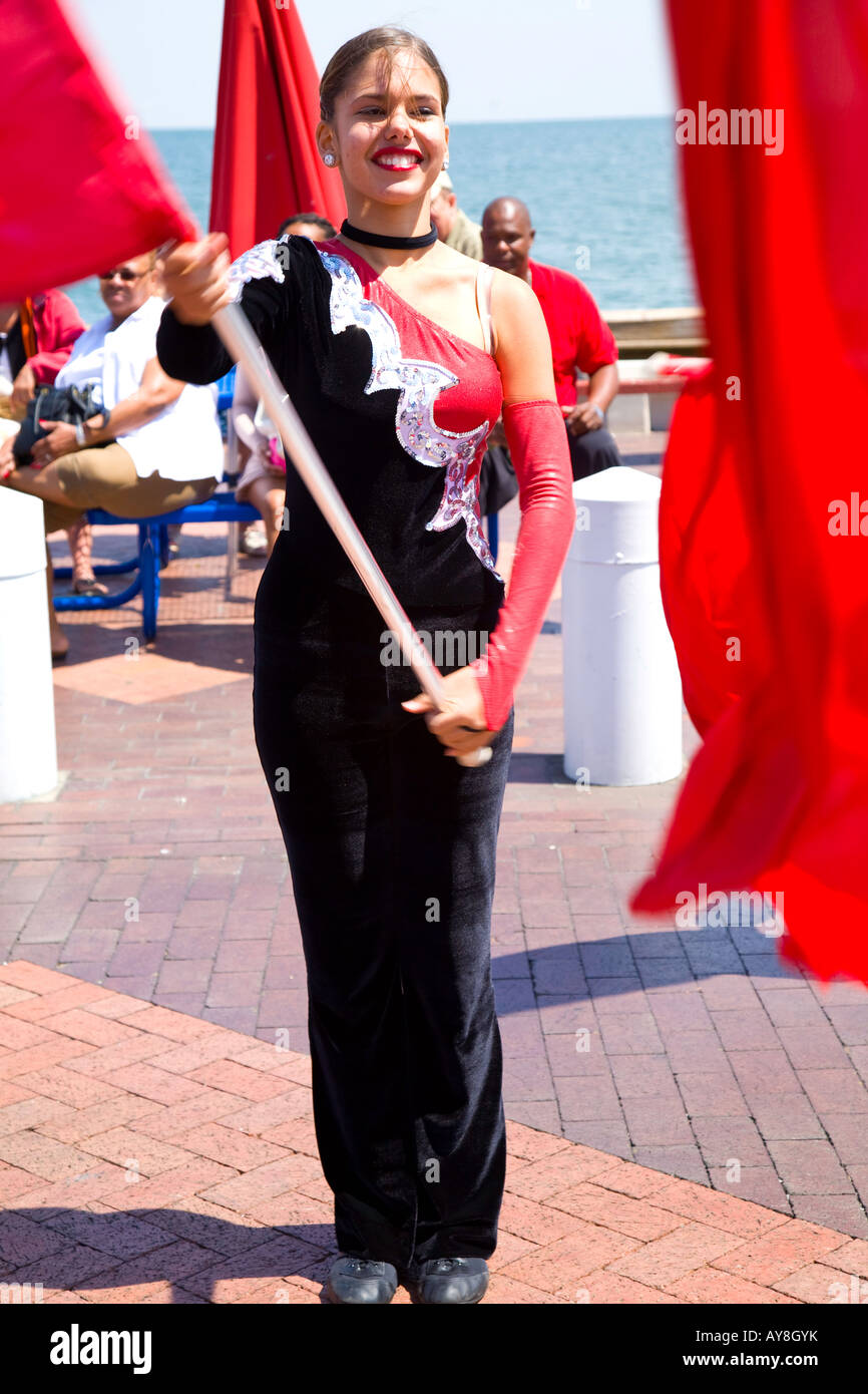 Baton Twirlers Marching Band at St Petersburg in Florida USA Stock ...