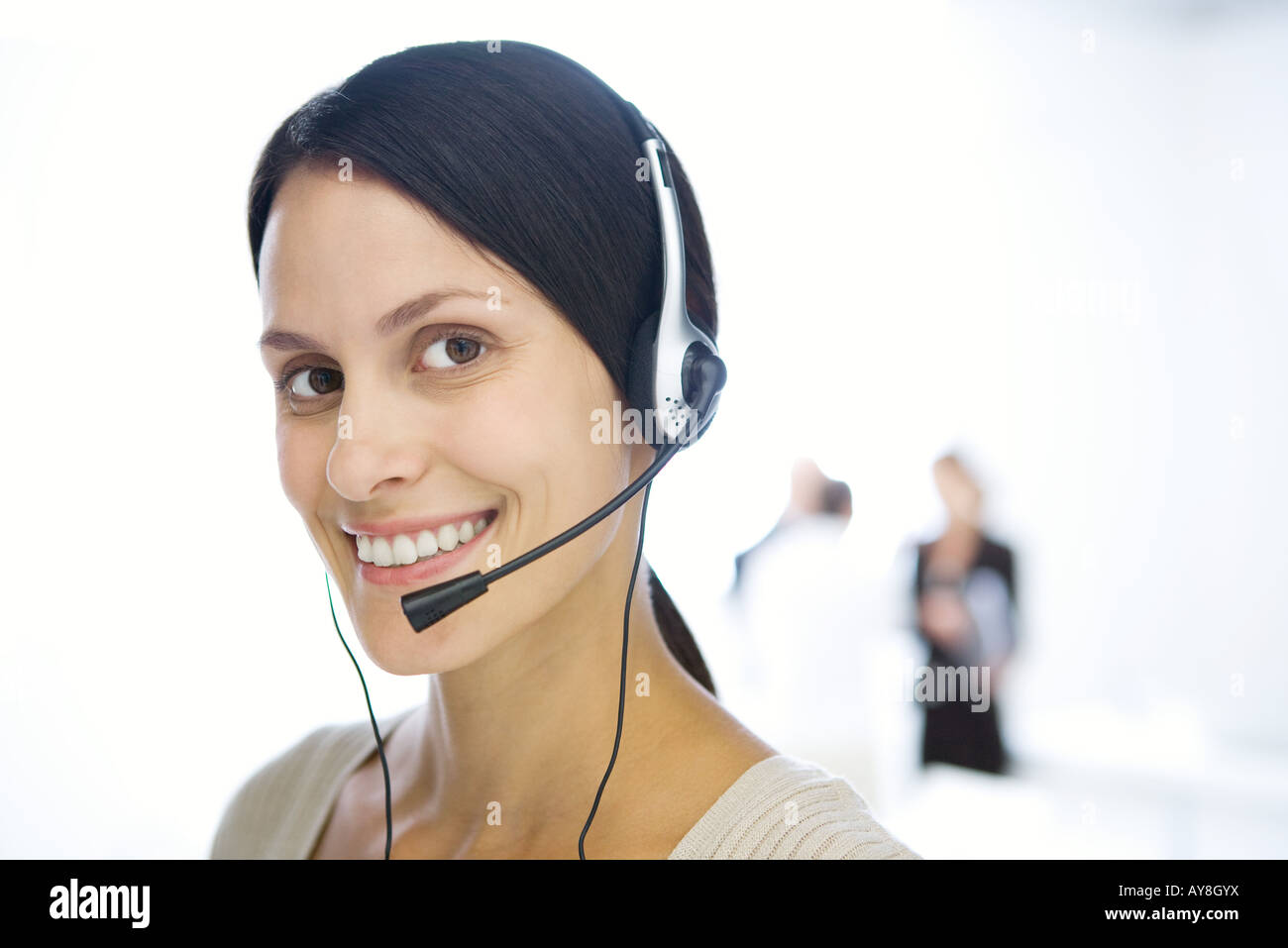 Customer service representative, smiling at camera, portrait Stock ...