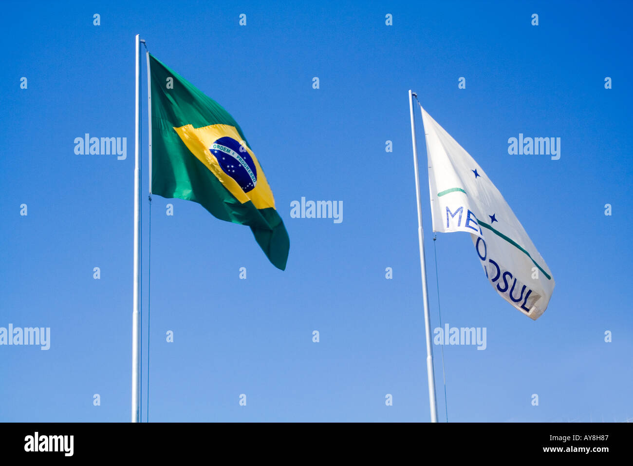 Brazilian Flag and Mercosul Flag Stock Photo - Alamy