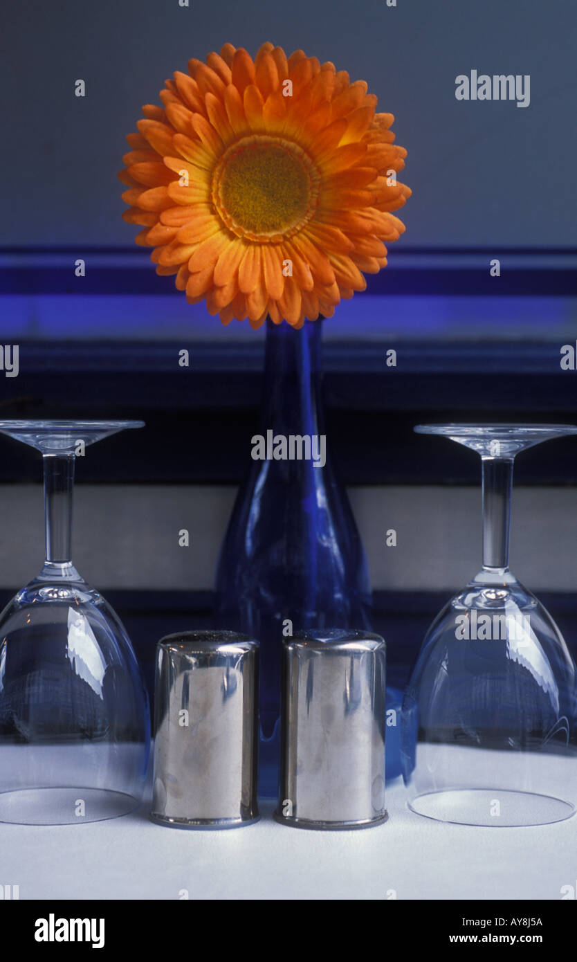 Still life image of table in restaurant Stock Photo - Alamy