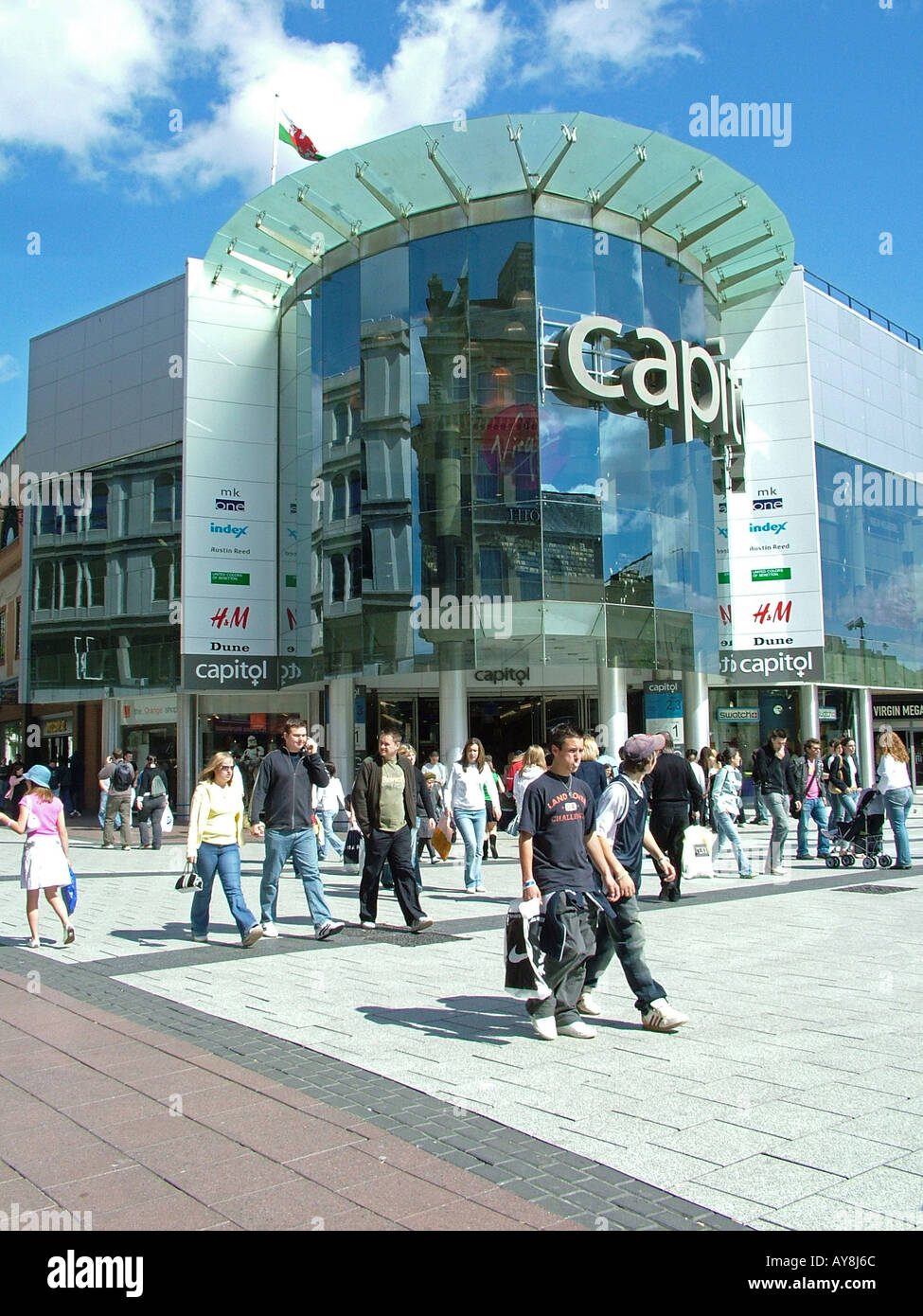 People Shopping in Summer, Capitol Centre Queen Street, Cardiff City ...