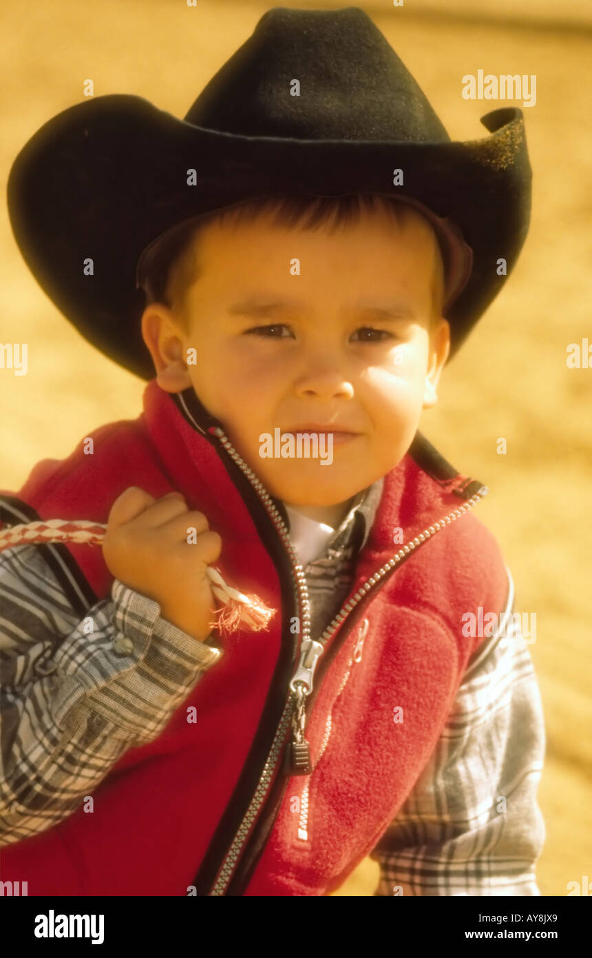 Young cowboy buckaroo is ready for the action to begin, at the Lincoln ...