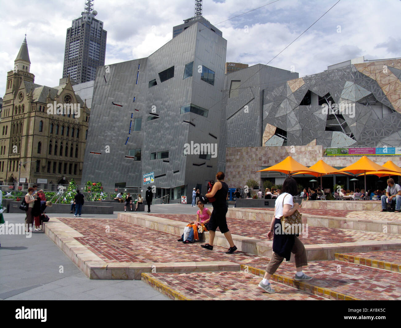 Entrance to Federation Square civic development Melbourne Victoria ...