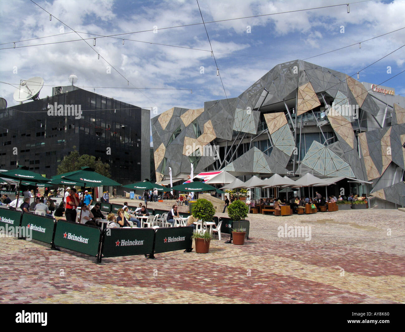 Federation Square civic development Melbourne Victoria Australia Stock ...