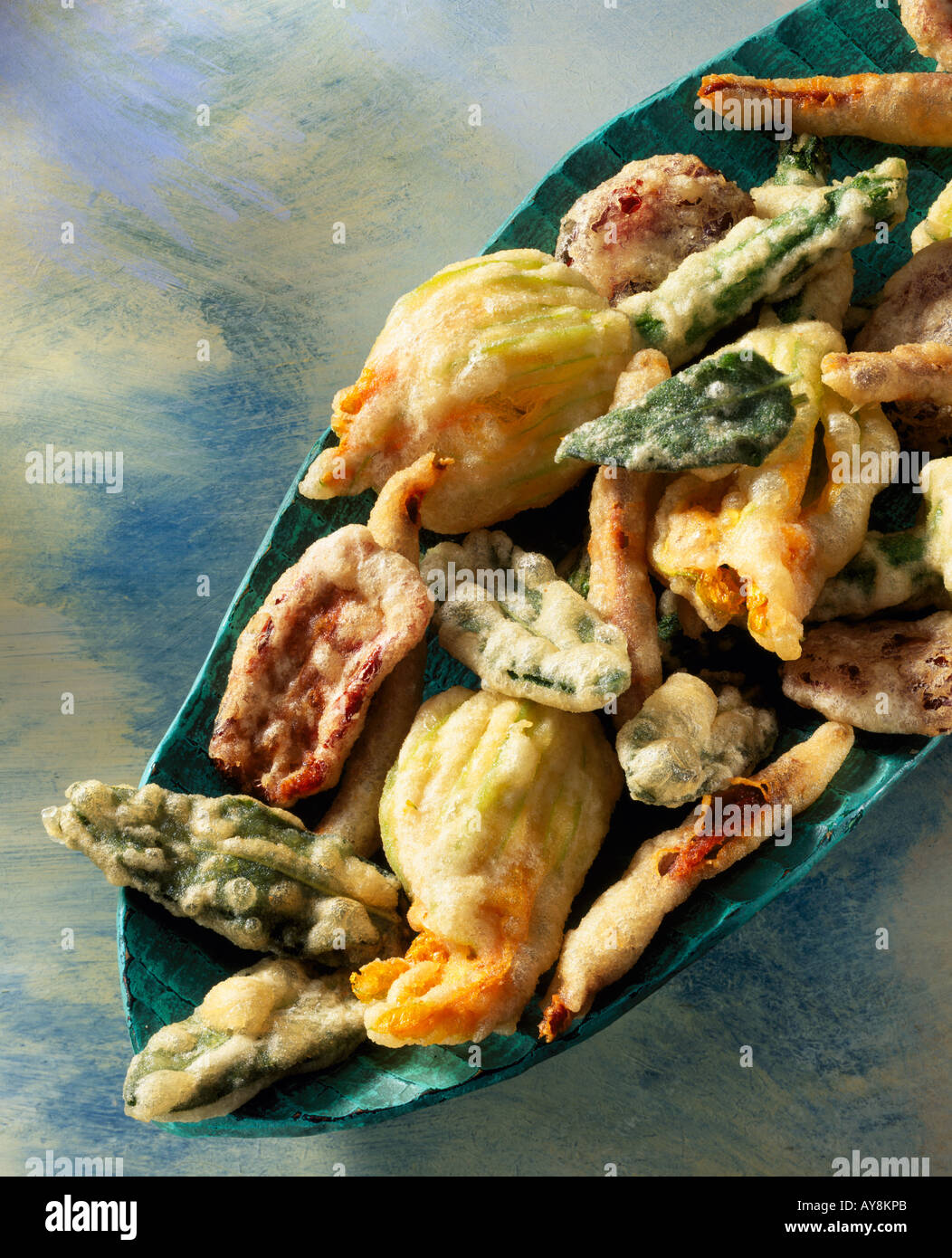 Deep fried courgette flowers hi-res stock photography and images - Alamy