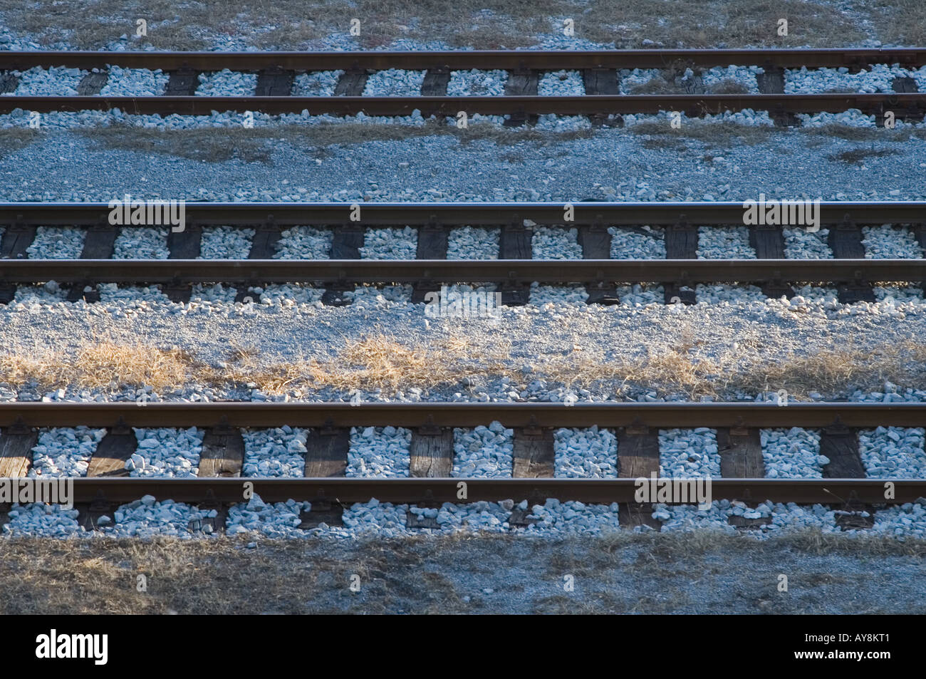 Stock photo of three parallel train tracks Shot October 2006 Stock ...