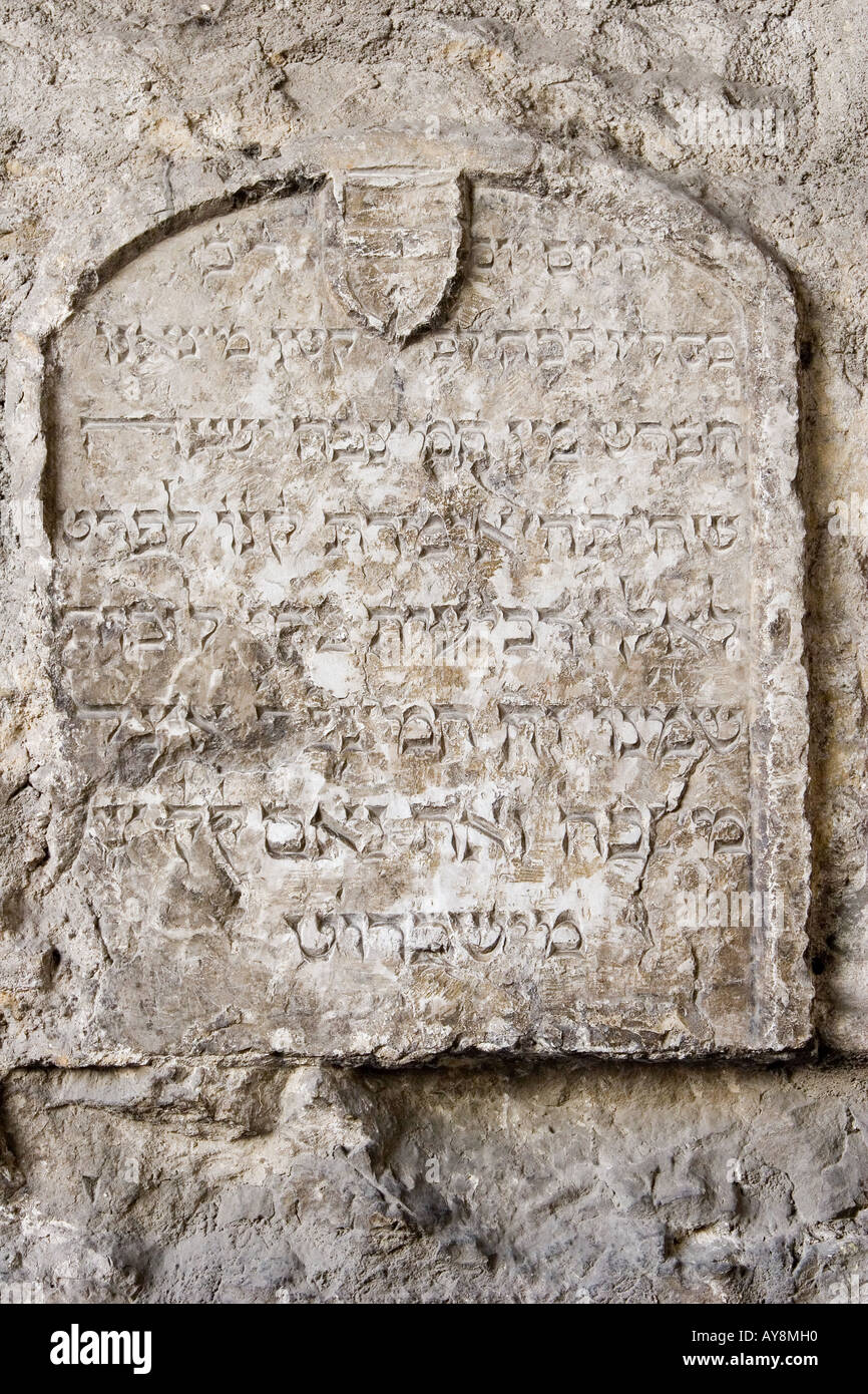 Stock Photo of Hebrew Engraving in Stone at Borgo San Pietro Gate in ...