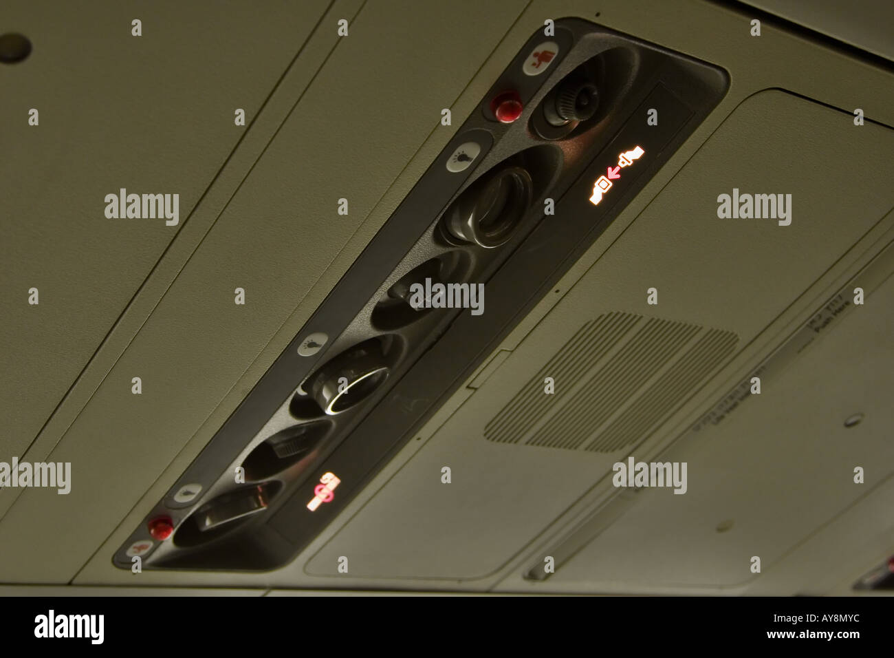 Stock Photo of Airplane Overhead Panel Stock Photo - Alamy