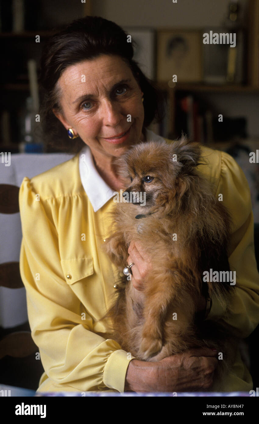 Her Serene Highness Elisabeth de Croy, with her many dogs at home in ...