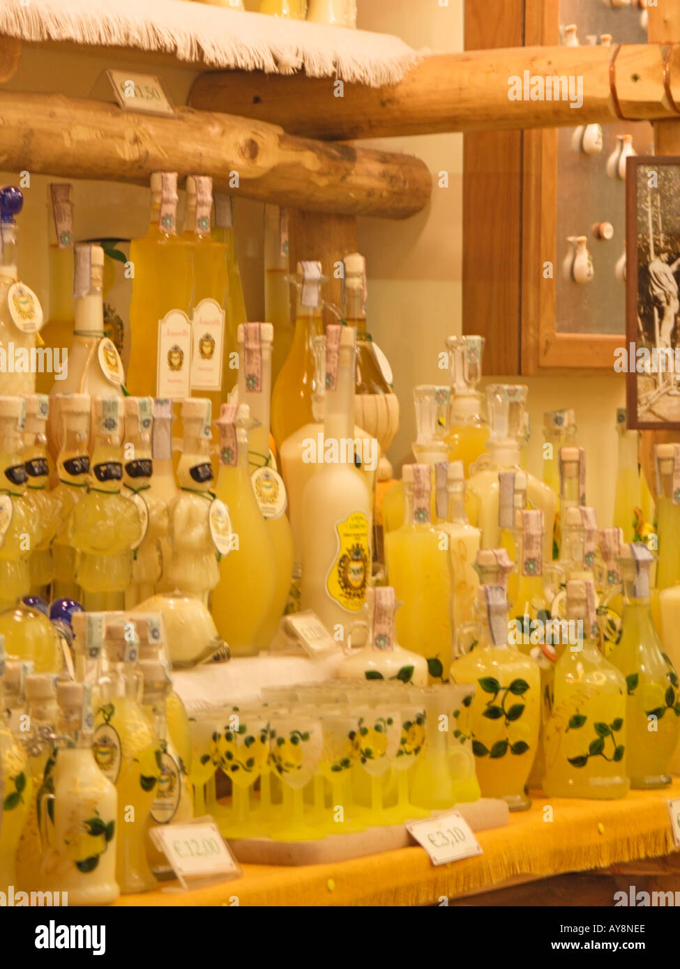Limoncello Drink Local produce of Sorrento, Coast of Amalfi, Italy ...