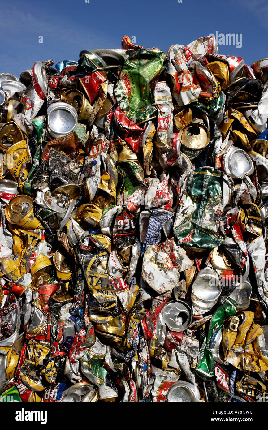 Recycled aluminium drinks cans Stock Photo - Alamy