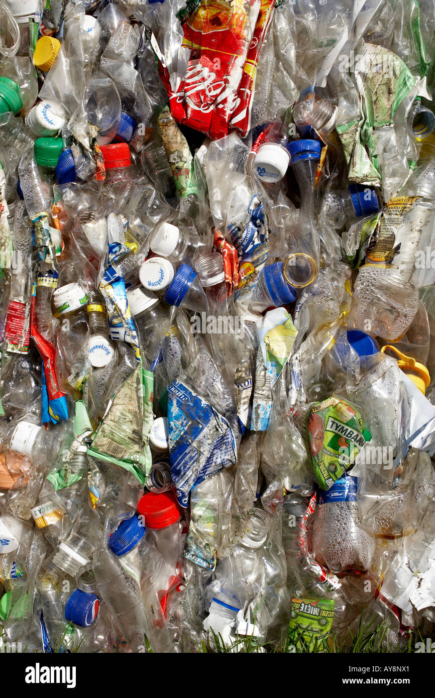 Recycled plastic drink bottles Stock Photo - Alamy
