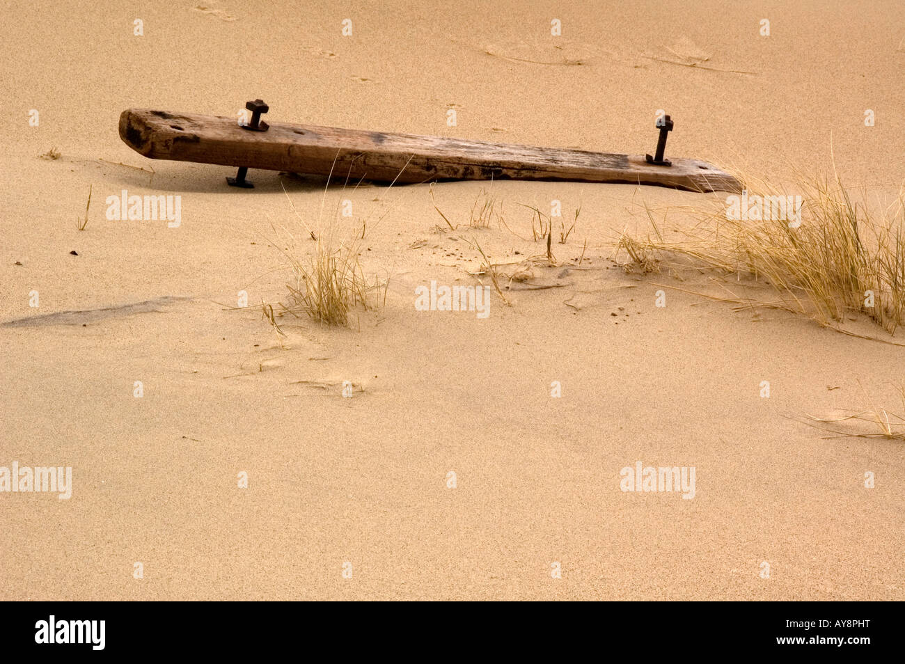 Railway Sleeper on Beach at Horsey Gap Horsey Norfolk England UK Stock ...